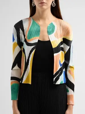 Issey Miyake Roll Abstract Pleated Cardigan