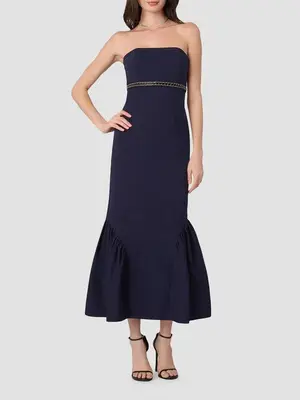 Shoshanna Ashton Cotton Faille Mermaid Midi Dress
