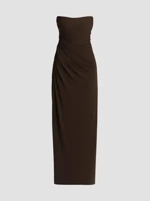 Halston Patrice Matte Jersey Draped Dress