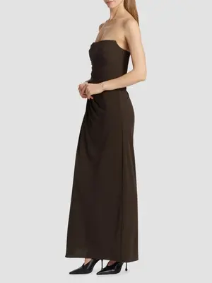 Halston Patrice Matte Jersey Draped Dress