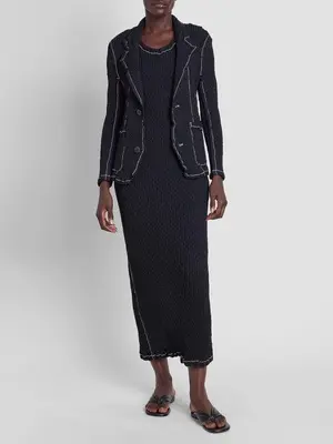 Issey Miyake Wavelet Ensemble Textured Notch Lapel Jacket