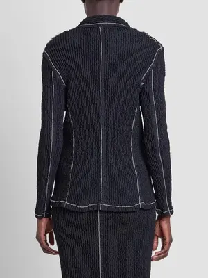 Issey Miyake Wavelet Ensemble Textured Notch Lapel Jacket