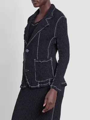Issey Miyake Wavelet Ensemble Textured Notch Lapel Jacket