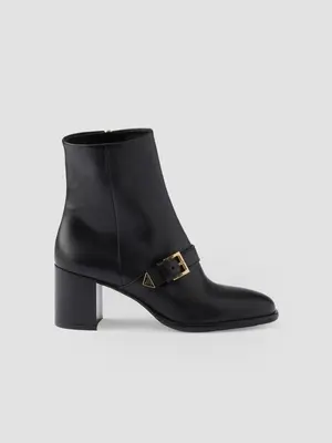 Prada Leather Booties - Black