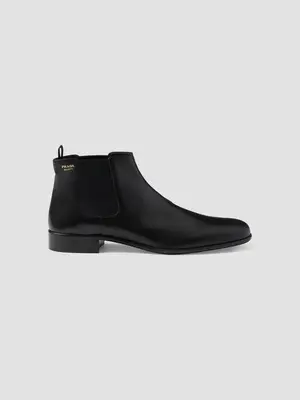 Prada Leather Booties - Black