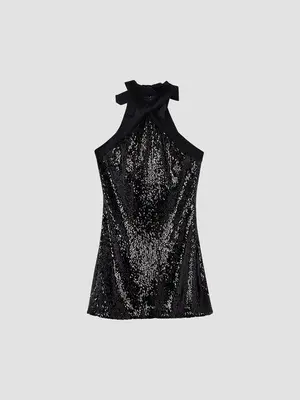 Simkhai Isla Sequined Halter Minidress