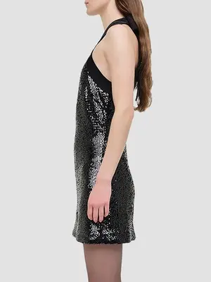Simkhai Isla Sequined Halter Minidress