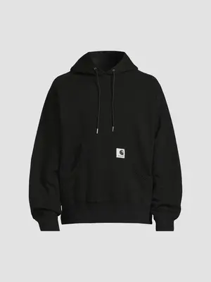 Sacai X Carhartt Wip Cotton Jersey Hoodie - Black