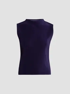 Issey Miyake Mist September Sleeveless Top - Navy