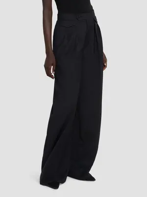 Issey Miyake Honest Ensemble Wool-blend Pants