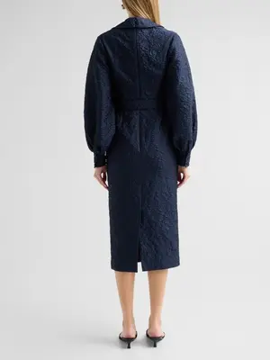 Badgley Mischka Jacquard Cocktail Midi Dress