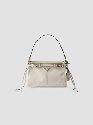 Prada Bonnie Small Leather Top Handle Bag - White