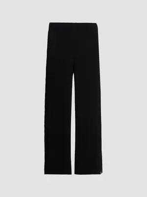 Issey Miyake Hatching Pleated Wide-leg Pants - Black