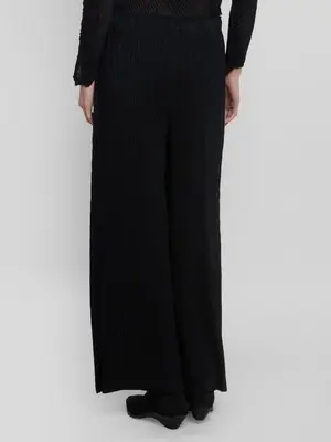 Issey Miyake Hatching Pleated Wide-leg Pants