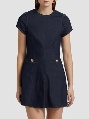 Cinq À Sept Nova Denim Sheath Minidress
