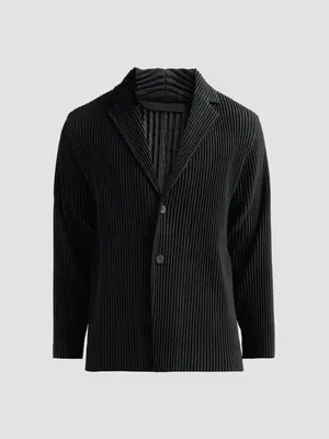 Issey Miyake Pleated Knit Blazer - Black