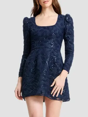 Dress The Population Brie Sequined Fit-and-flare Minidress