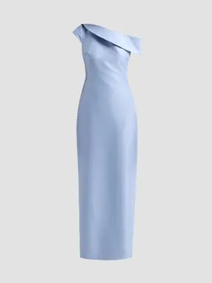 Badgley Mischka One-shoulder Mikado Gown - Mist