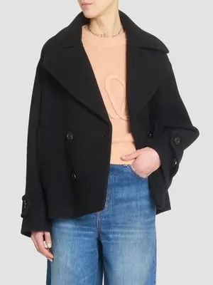 Chloé Wool Double-breasted Coat - Black