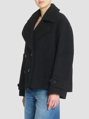 Chloé Wool Double-breasted Coat - Black