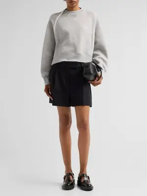 Sacai Zip Sponge Crewneck Sweatshirt - Gray
