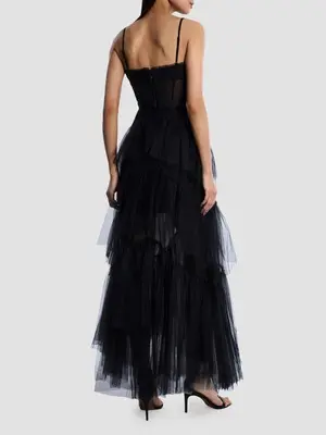 Bcbgmaxazria Oly Tiered Ruffle Tulle Gown