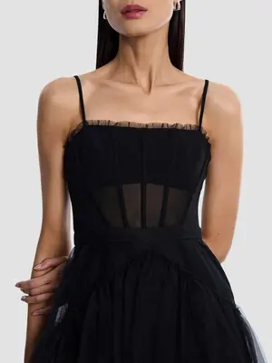 Bcbgmaxazria Oly Tiered Ruffle Tulle Gown