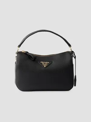Prada Small Leather Top Handle Bag - Black