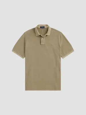 Polo Ralph Lauren Classic-fit Mineral-dyed Mesh Polo Shirt - Olive