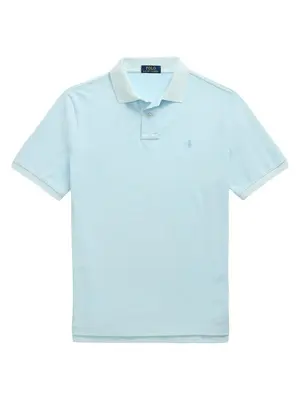 Polo Ralph Lauren Classic-fit Mineral-dyed Mesh Polo Shirt - Sky