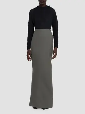Issey Miyake Calligraph Wool Maxi Skirt