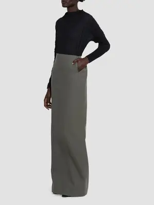 Issey Miyake Calligraph Wool Maxi Skirt