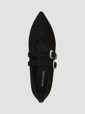 Veronica Beard Bancroft Suede Mary Janes - Black