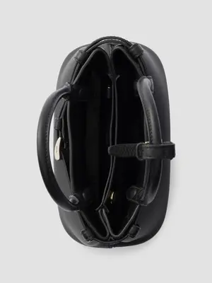 Prada Buckle Small Leather Top Handle Bag With Belt - Black