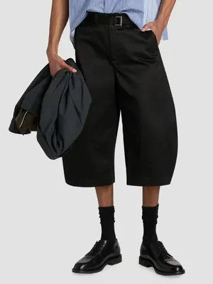 Sacai Cotton Chino Barrel-leg Shorts