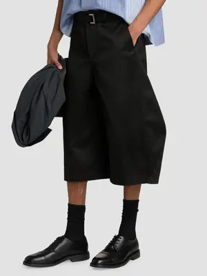 Sacai Cotton Chino Barrel-leg Shorts