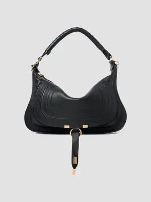 Chloé Medium Marcie Smooth Leather Shoulder Bag - Black