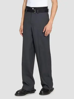 Sacai Double-waist Suiting Wool-blend Pants