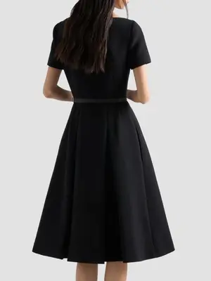 Prada Embroidered Natte Fabric Dress