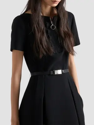 Prada Embroidered Natte Fabric Dress