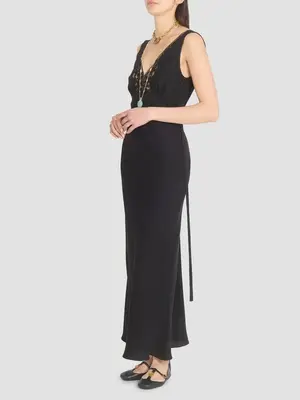 Chloé Lace-trim Silk Crêpe De Chine Bias-cut Gown
