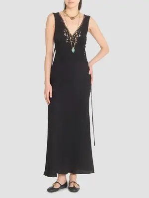 Chloé Lace-trim Silk Crêpe De Chine Bias-cut Gown