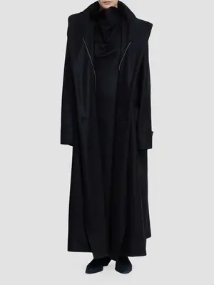 Issey Miyake Shell Wool-blend Coat - Black