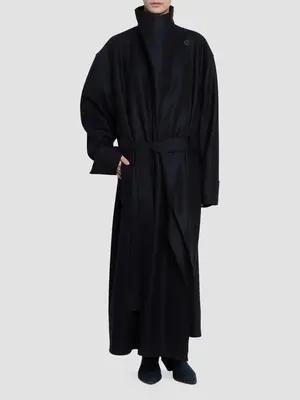 Issey Miyake Shell Wool-blend Coat - Black