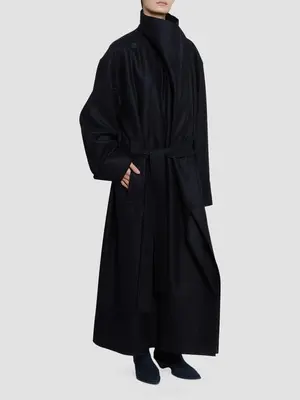 Issey Miyake Shell Wool-blend Coat - Black