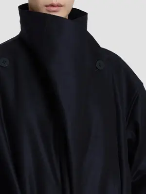Issey Miyake Shell Wool-blend Coat - Black