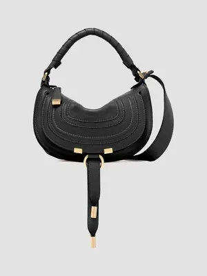 Chloé Mini Marcie Leather Shoulder Bag - Black
