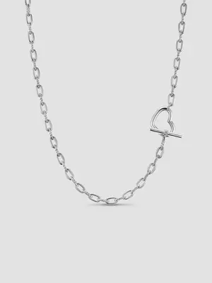 David Yurman Madison Heart Toggle Chain Necklace In Sterling 3mm - Silver