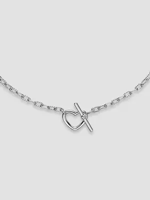David Yurman Madison Heart Toggle Chain Necklace In Sterling 3mm