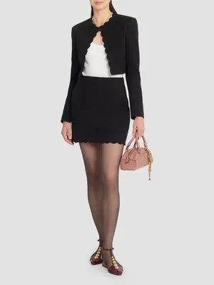Chloé Scalloped Stretch-cotton Blazer